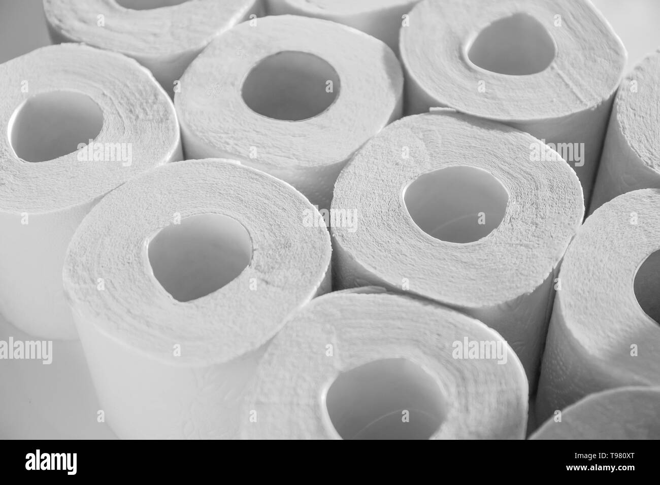 Toilet tissue rolls Black and White Stock Photos & Images - Alamy