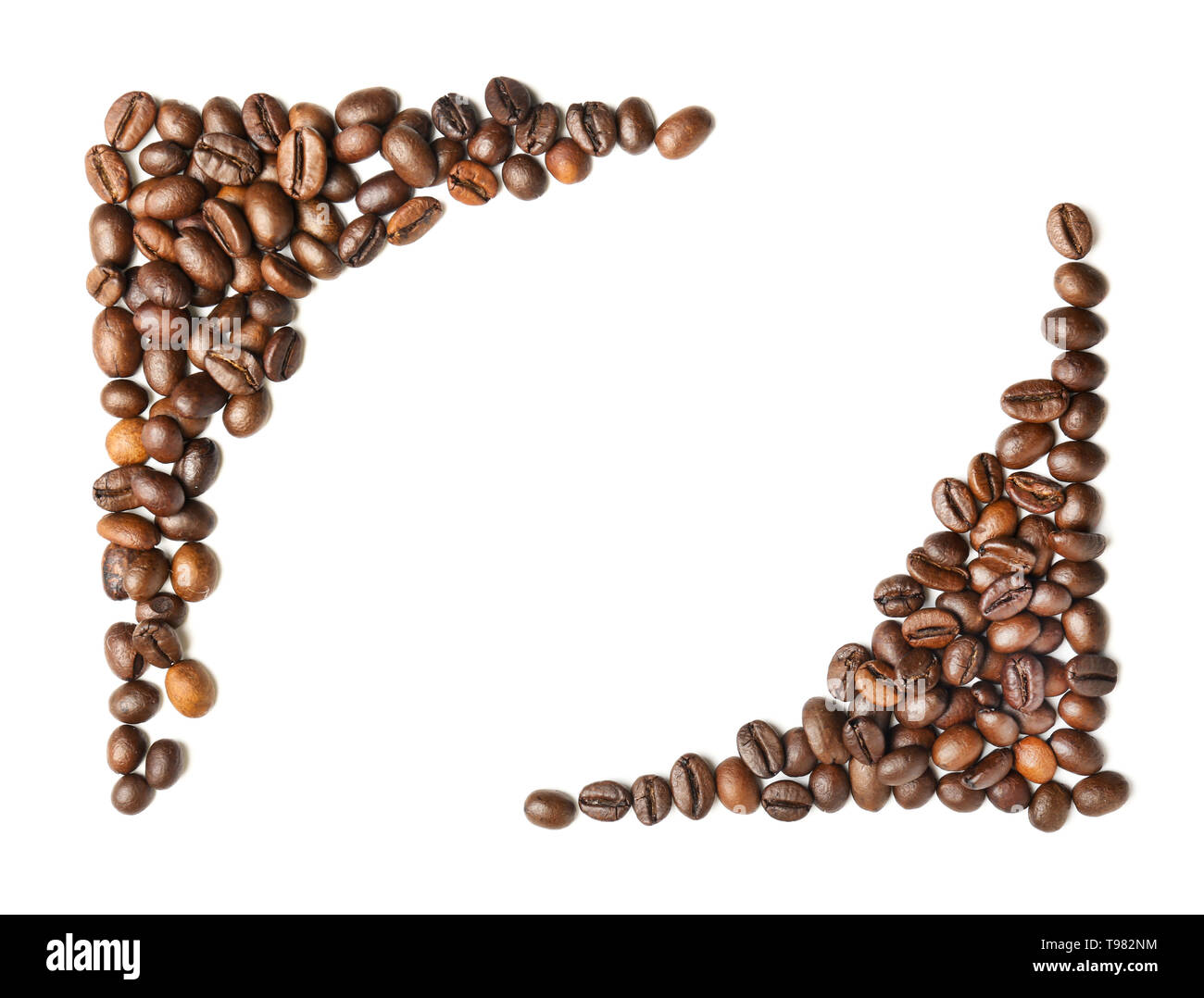 Frame made of roasted coffee beans on white background Stock Photo - Alamy