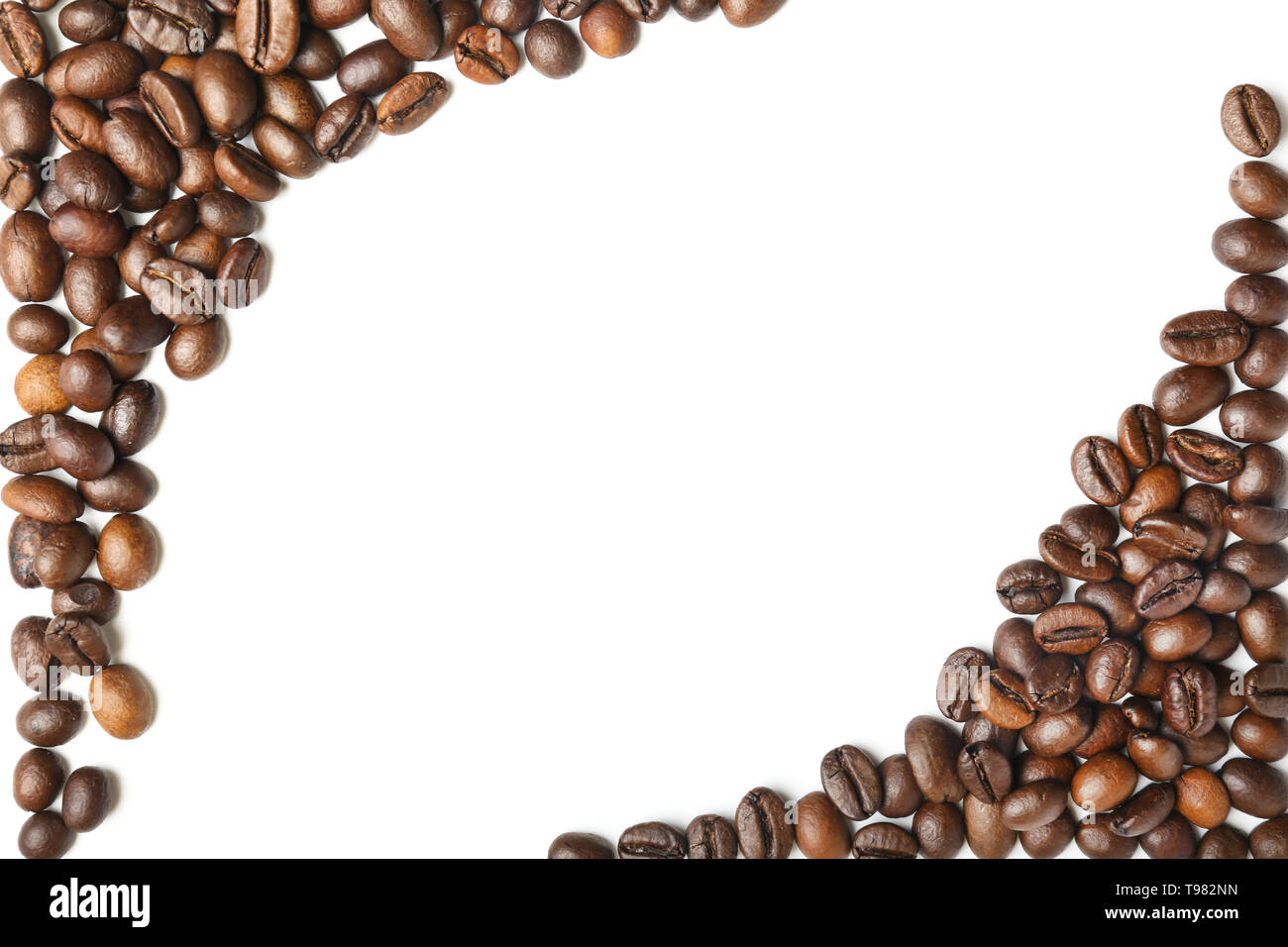 Frame made of roasted coffee beans on white background Stock Photo - Alamy