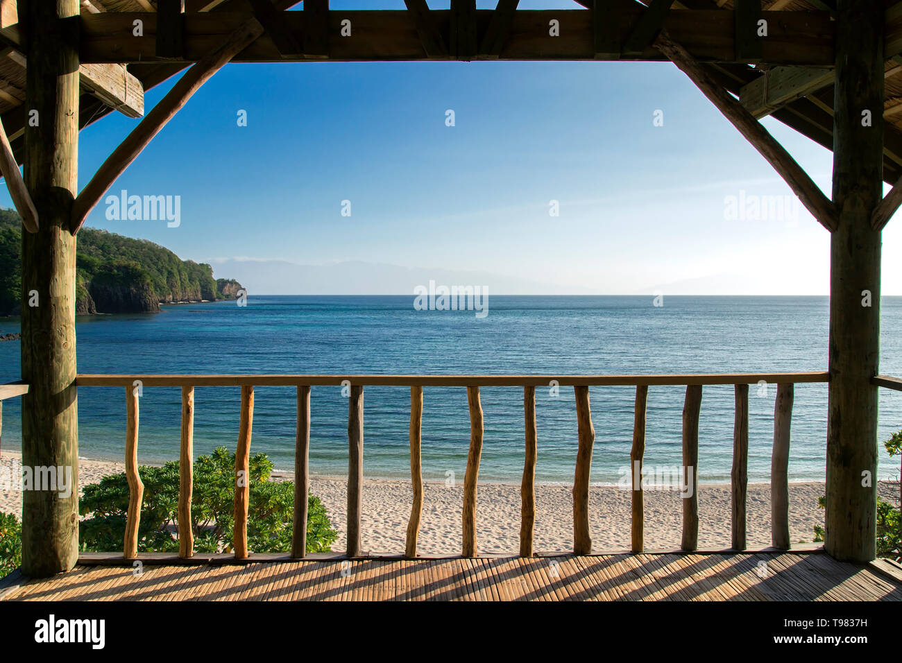 Sea from pavilion on Sepoc beach, Tingloy island, Philippines Stock ...