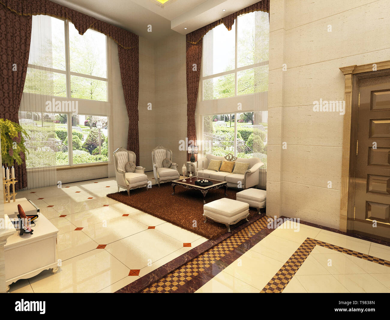 home interior 3d rendering Stock Photo - Alamy