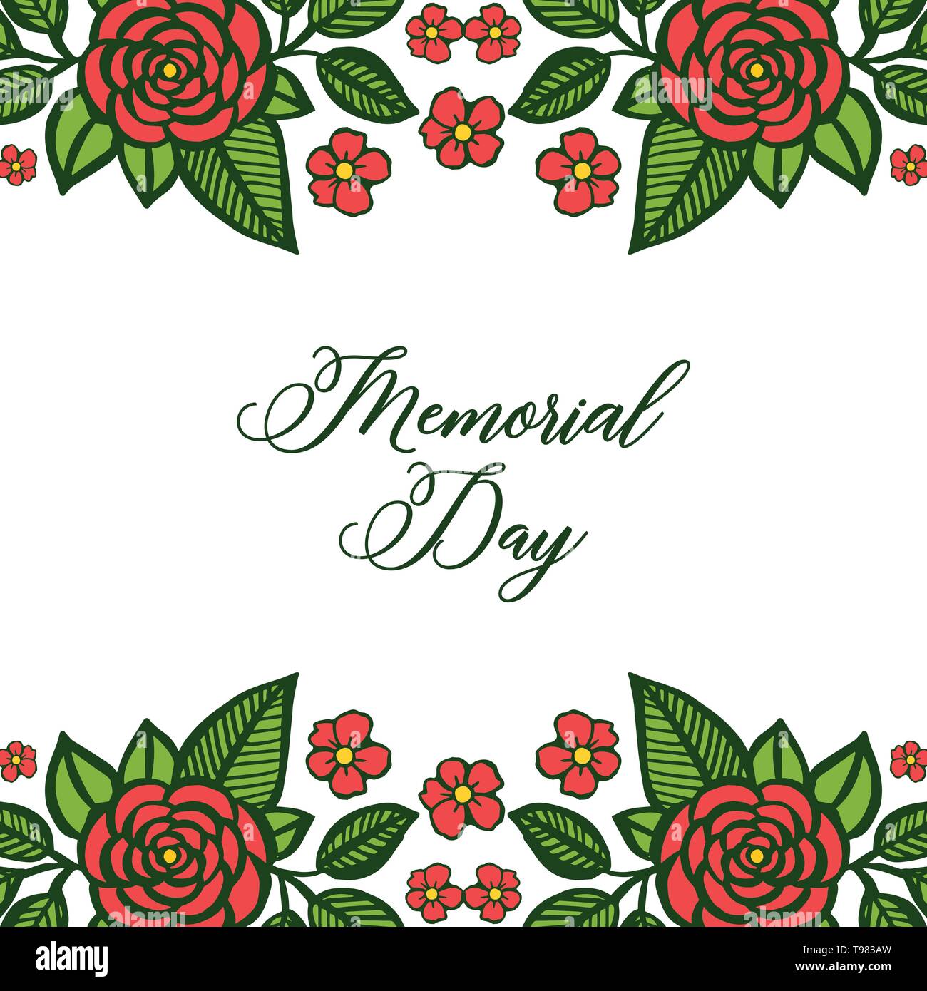 Vector illustration various rose bouqet frames bloom for design card of ...