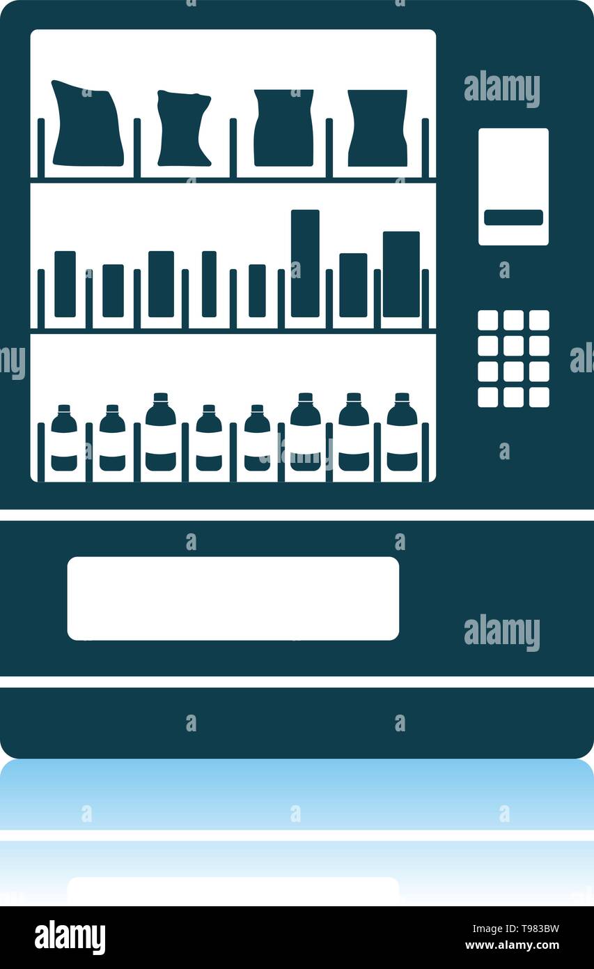 Food Selling Machine Icon. Shadow Reflection Design. Vector ...