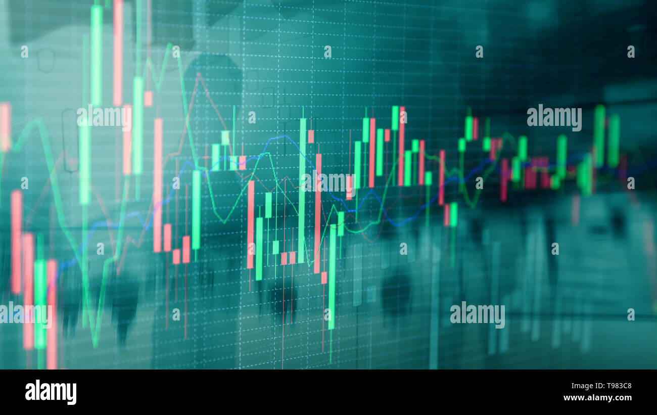 Stock market quotes graph. Double exposure business woman and stock ...