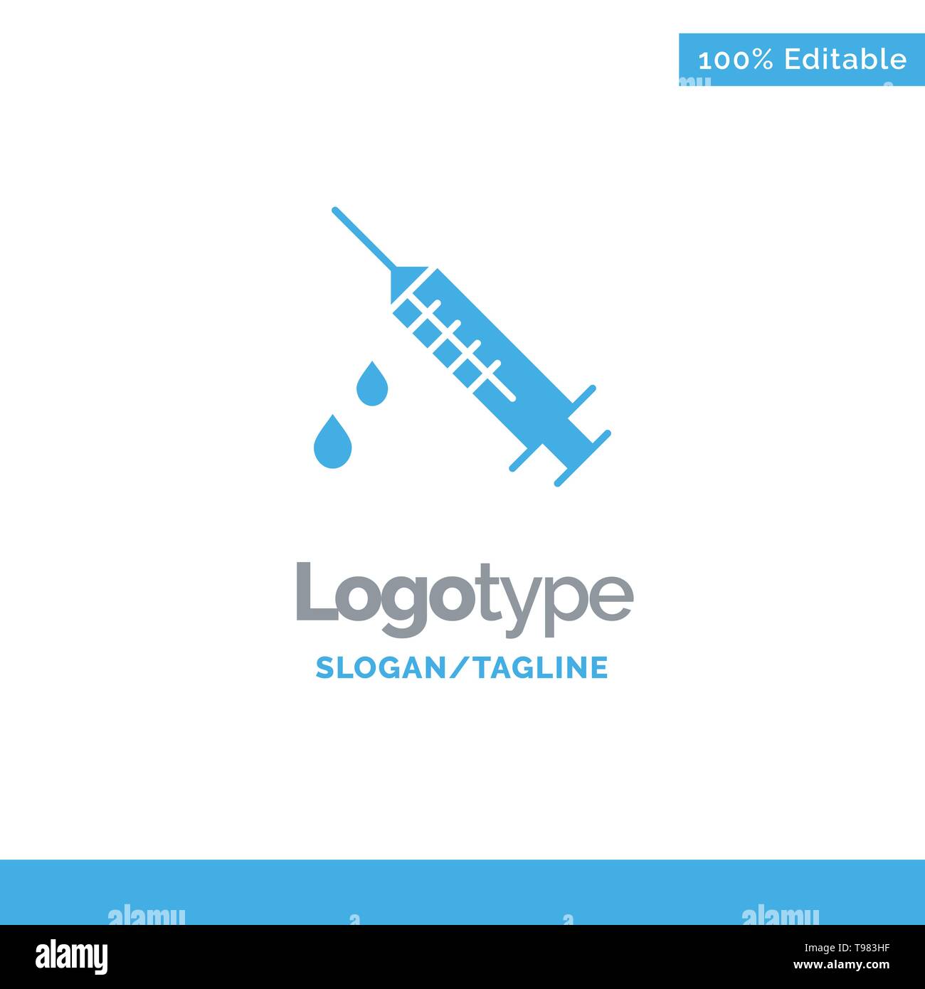 Dope, Injection, Medical, Drug Blue Solid Logo Template. Place for ...