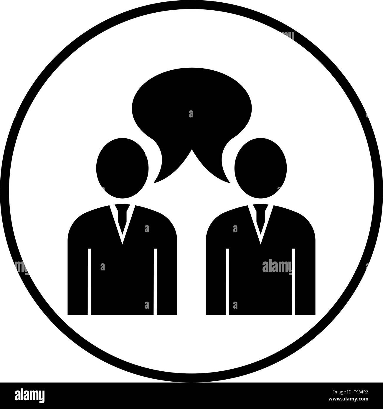 Chat Icon. Thin Circle Stencil Design. Vector Illustration Stock Vector ...