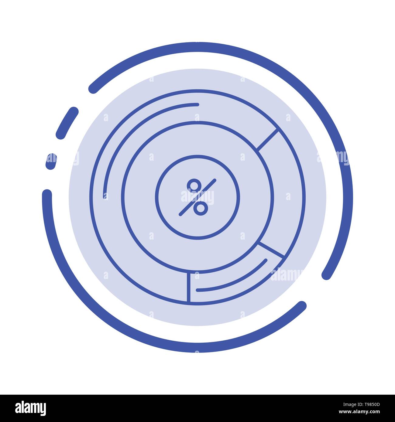 Blue sign pie chart symbol hi-res stock photography and images - Alamy