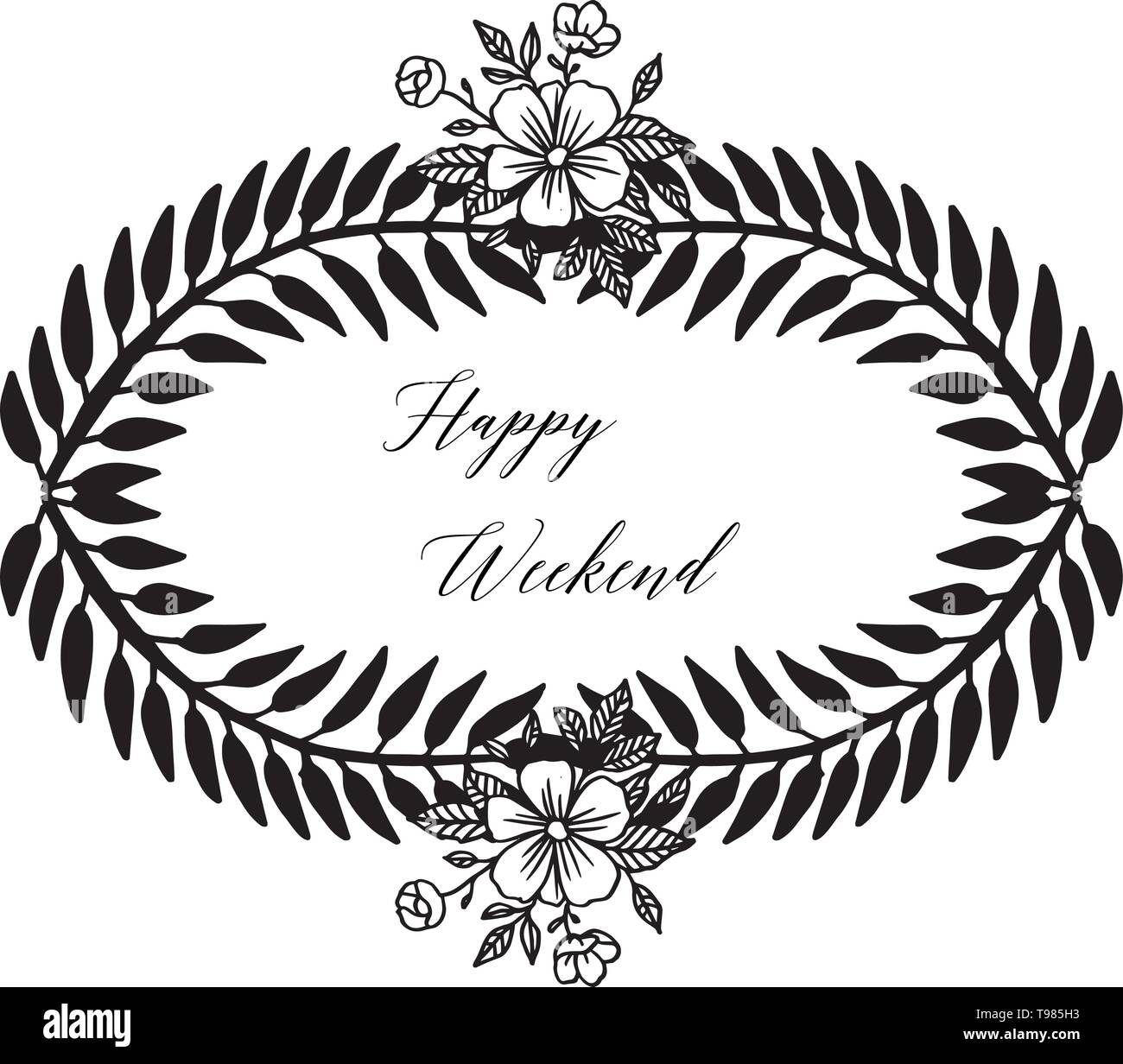 Vector illustration various pattern flower frame with invitation card ...