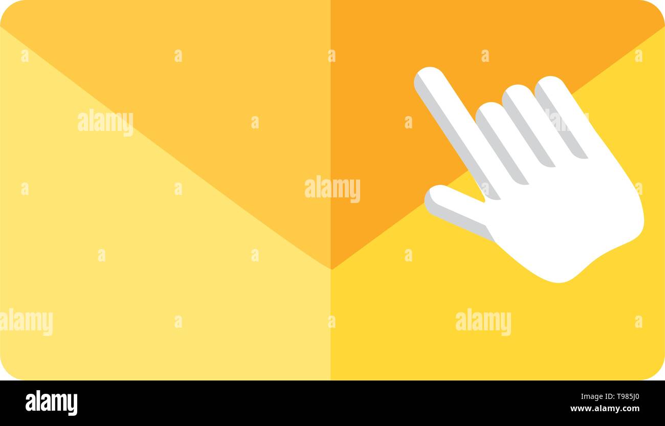 envelope mail with mouse pointer vector illustration design Stock ...
