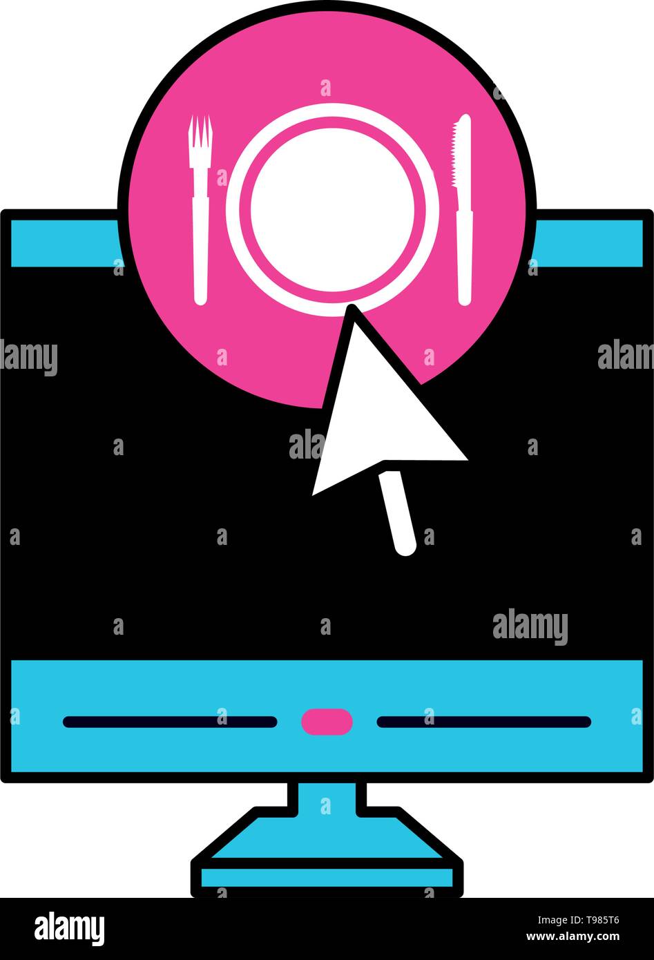 Desktop restaurant app vector hi-res stock photography and images - Alamy