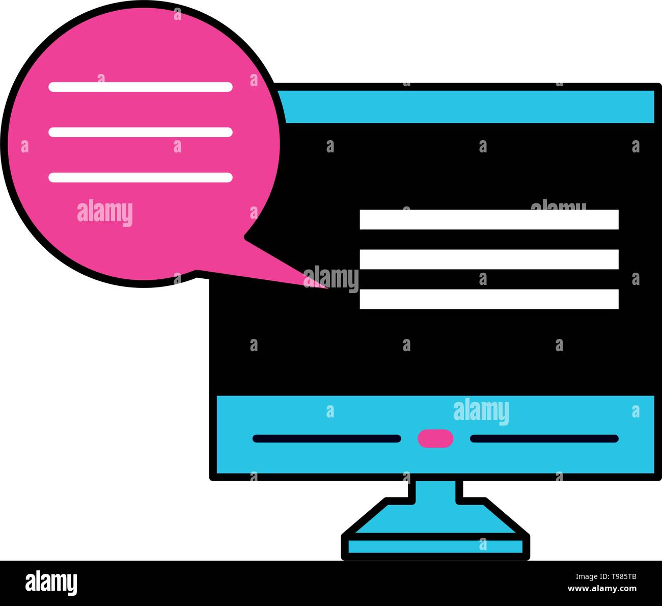 desktop with chat bubbles app vector illustration design Stock Vector ...