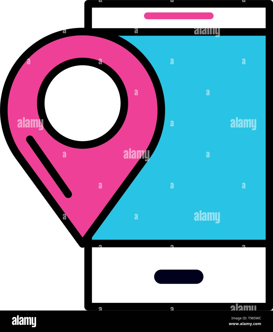 smartphone with pin location vector illustration design Stock Vector ...