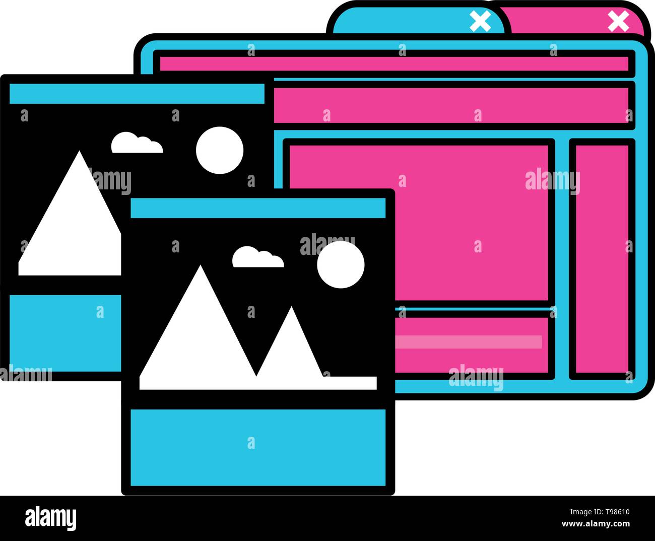webpage template with picture file format vector illustration design ...