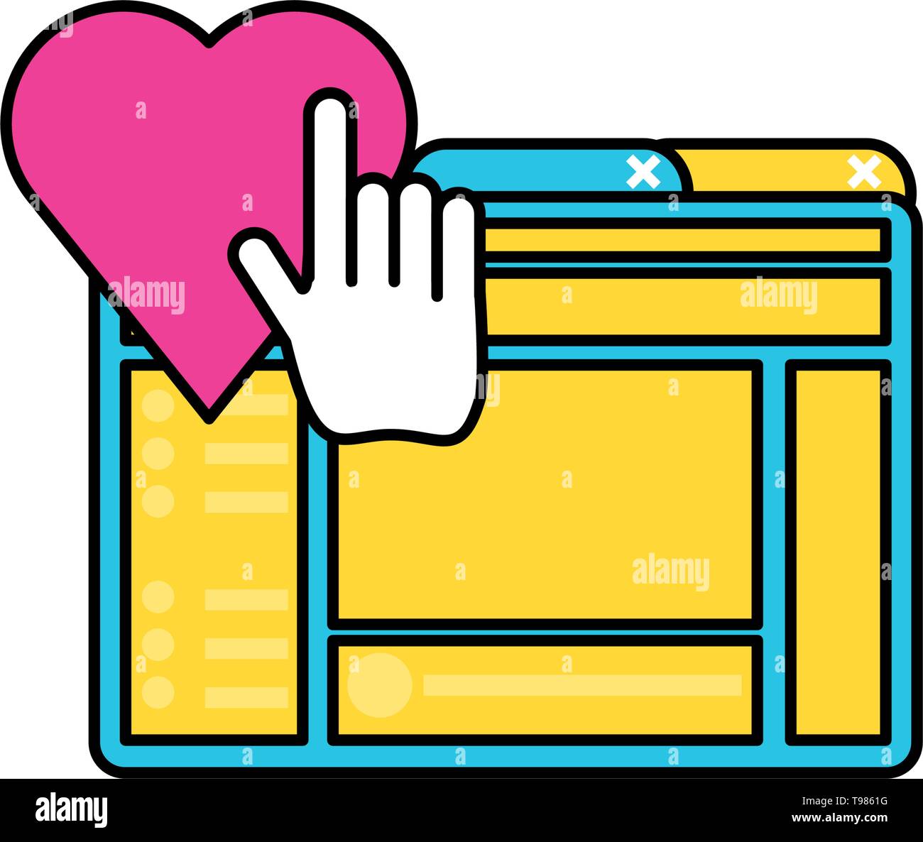 webpage template with hand pointer cursor vector illustration design ...