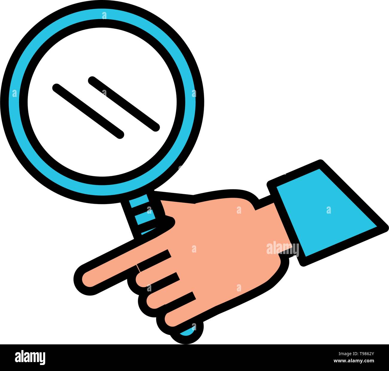 hand with search magnifying glass vector illustration design Stock ...