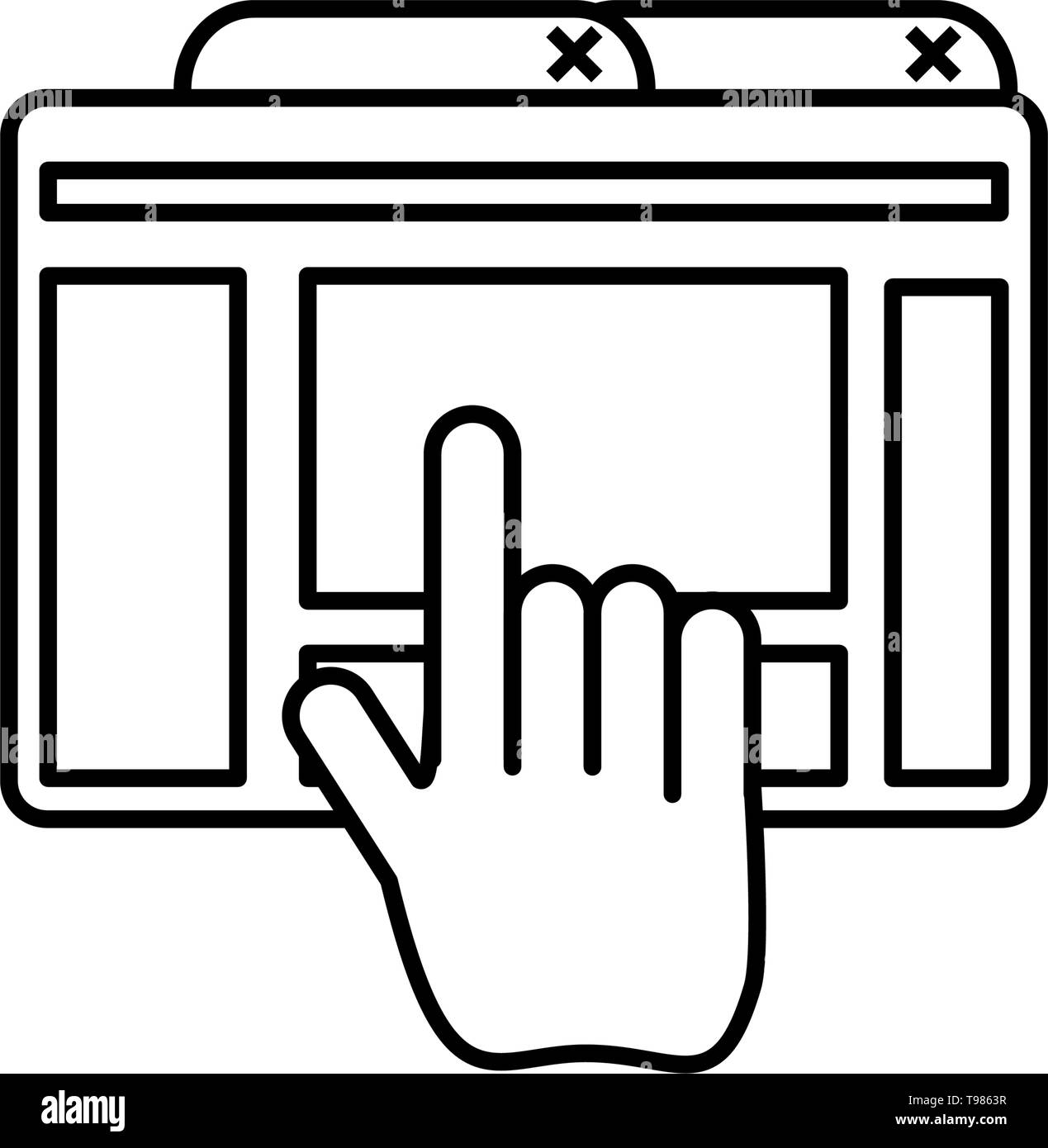 webpage template with hand pointer cursor vector illustration design ...