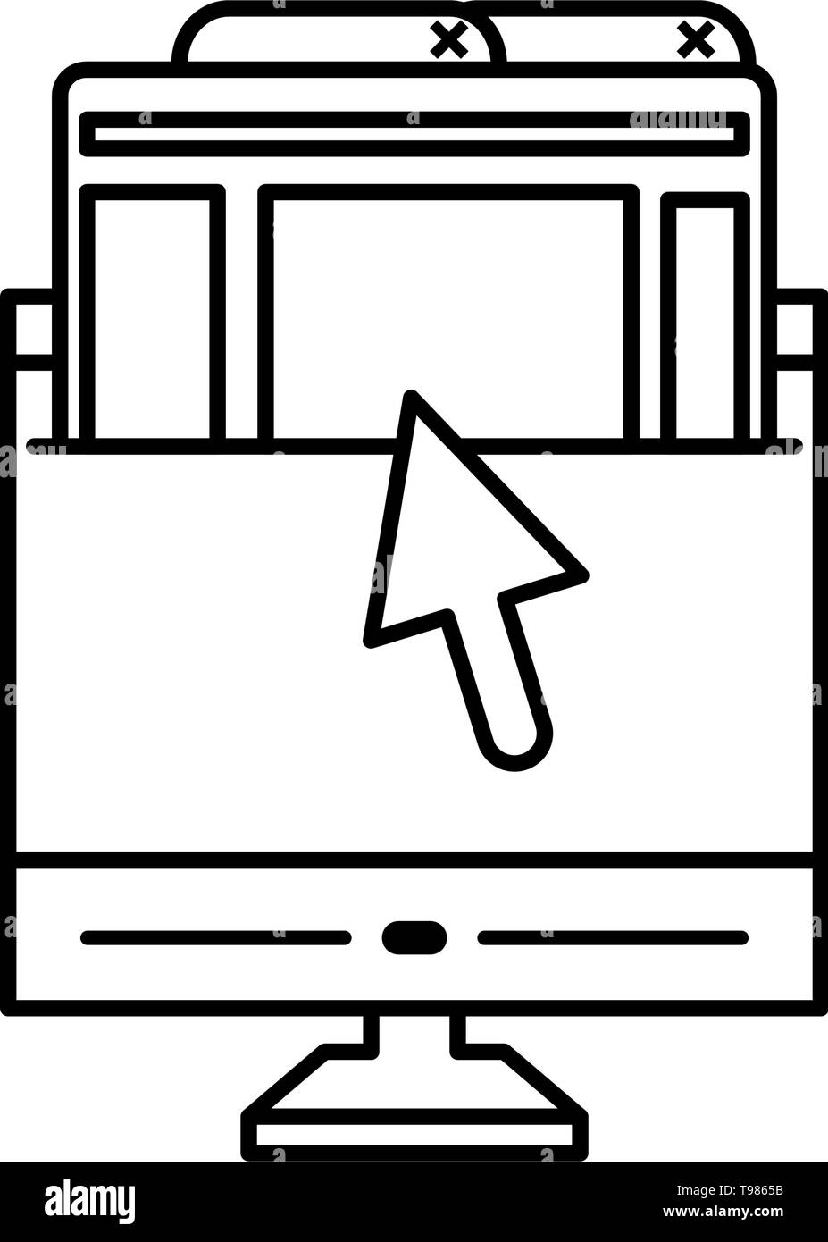 desktop with webpages templates vector illustration design Stock Vector ...