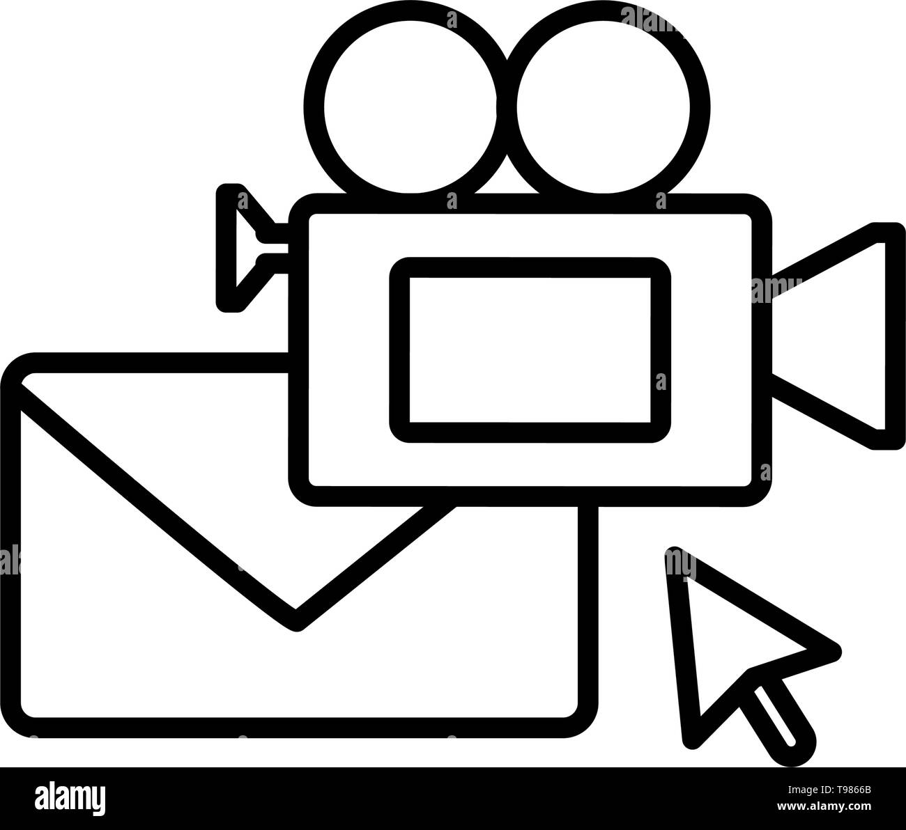 envelope mail with video camera vector illustration design Stock Vector ...