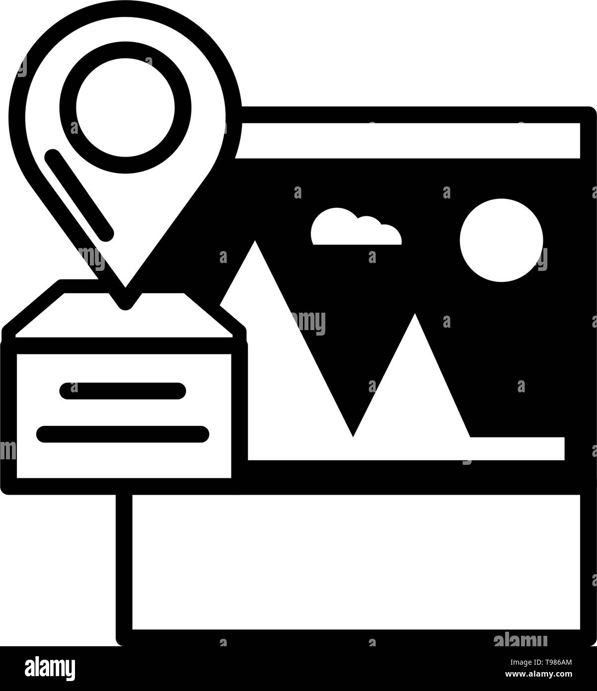 picture file with pin location vector illustration design Stock Vector ...