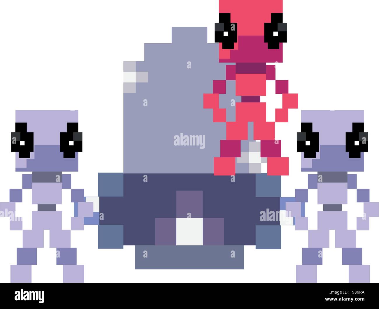 invaders ufo space pixel video game retro vector illustration Stock ...