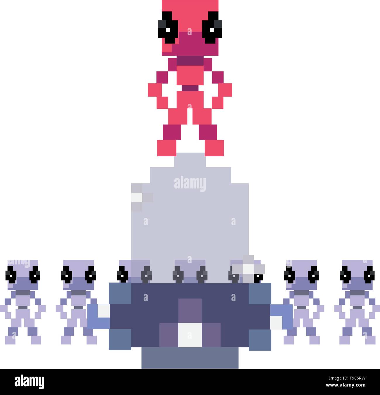 invaders ufo space pixel video game retro vector illustration Stock ...