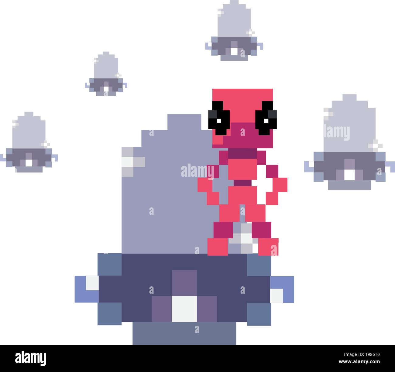 invaders ufo space pixel video game retro vector illustration Stock ...