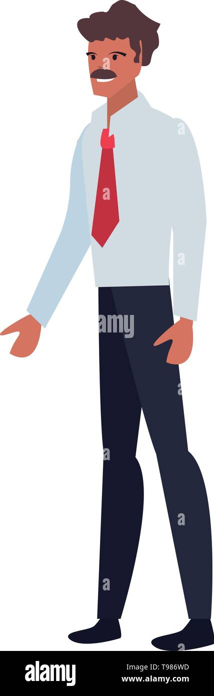 businessman standing character on white background vector illustration ...