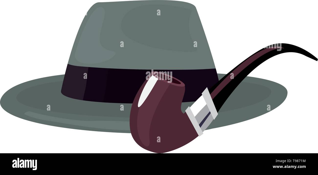 hat tobacco pipe happy fathers day vector illustration Stock Vector ...