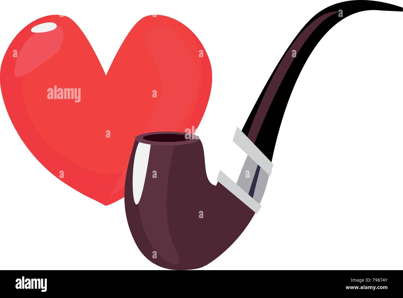 heart love tobacco pipe happy fathers day vector illustration Stock ...