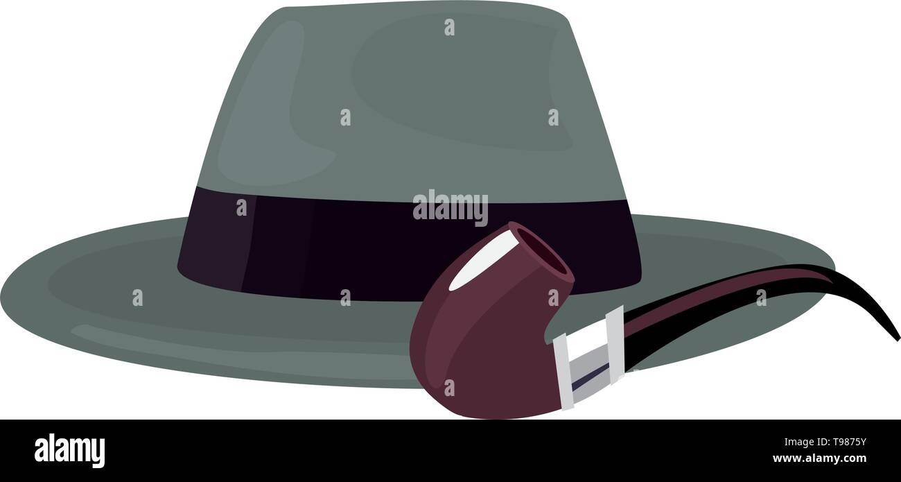 hat tobacco pipe happy fathers day vector illustration Stock Vector ...