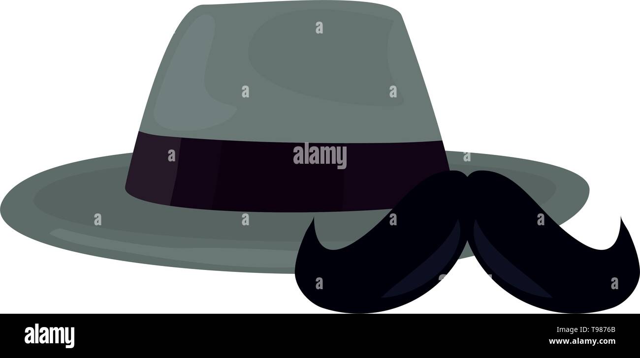 hat mustache happy fathers day vector illustration Stock Vector Image ...