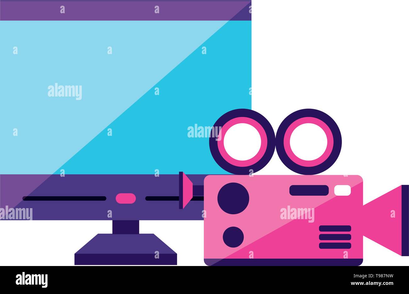 desktop with camera video app vector illustration design Stock Vector ...