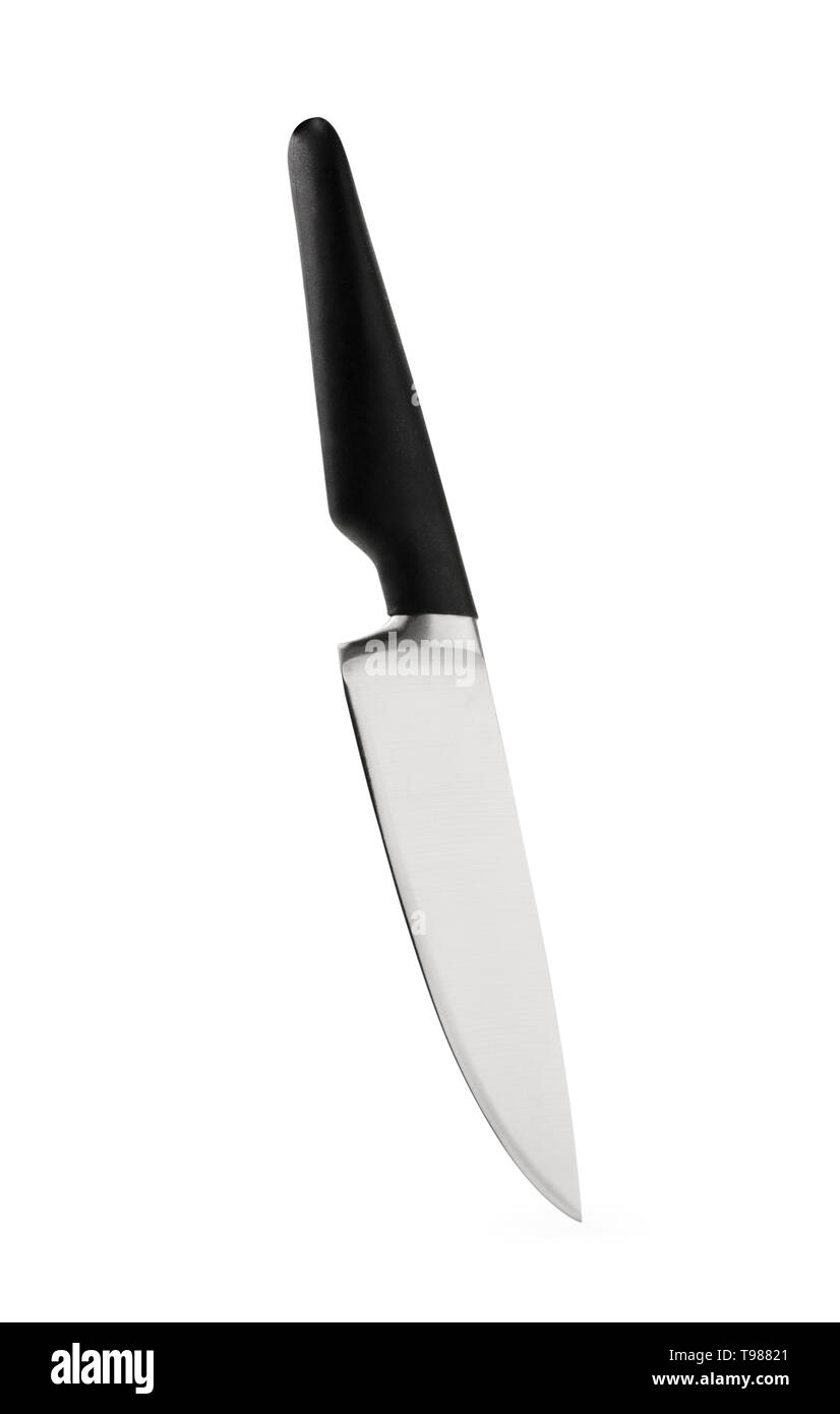 Stainless steel kitchen knife, isolated on white background Stock Photo ...