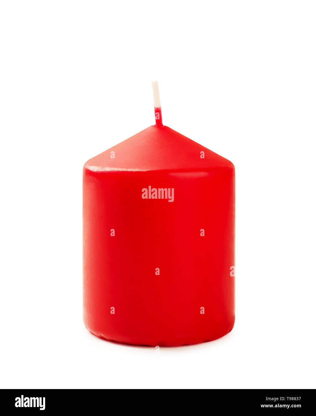 New red christmas candle isolated on white background Stock Photo - Alamy