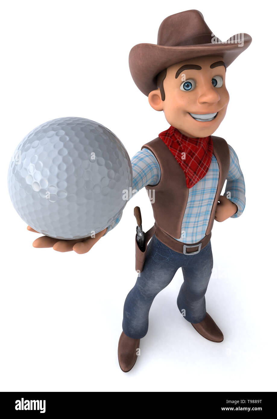 Fun Cowboy - 3D Illustration Stock Photo - Alamy