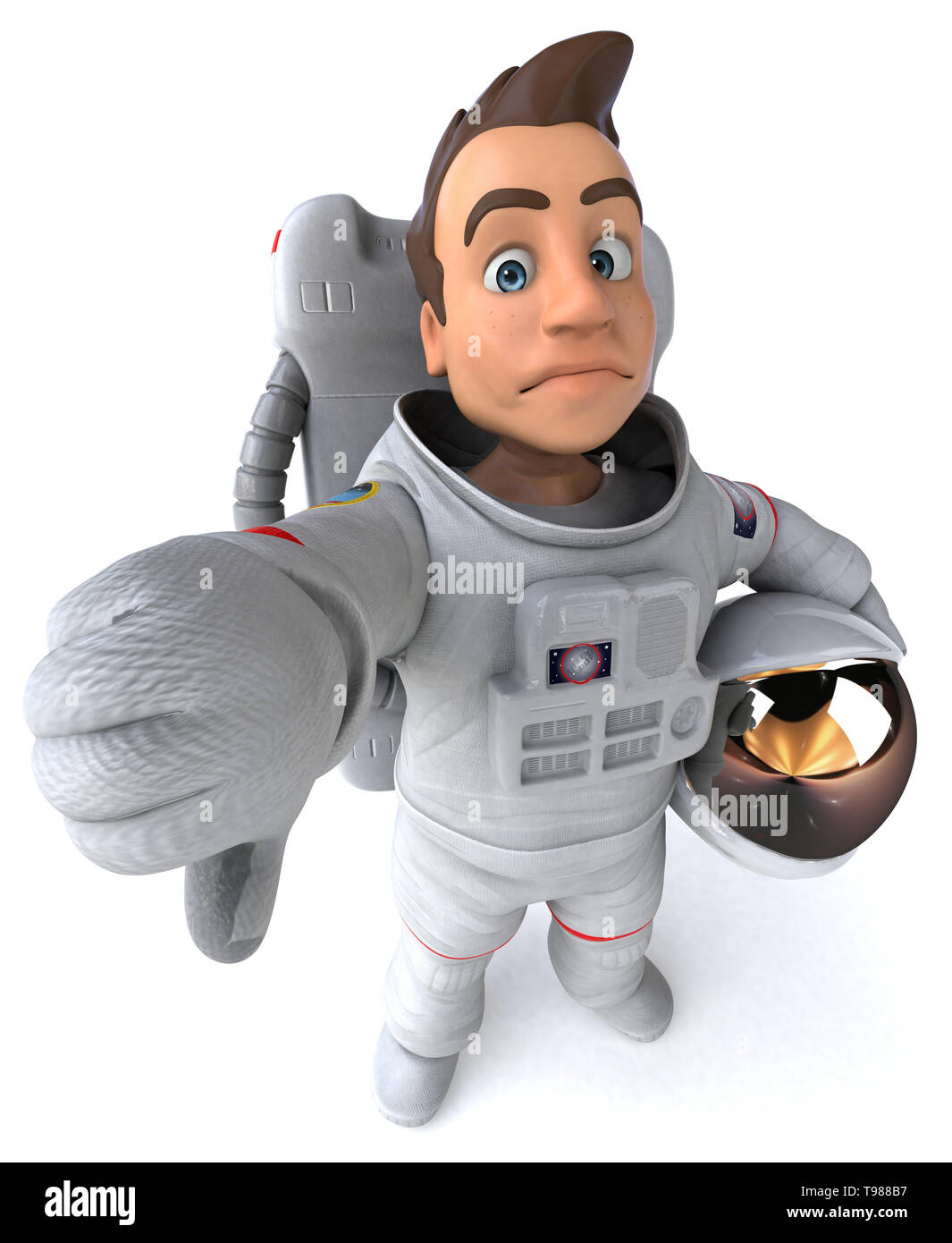 Fun astronaut - 3D Illustration Stock Photo - Alamy