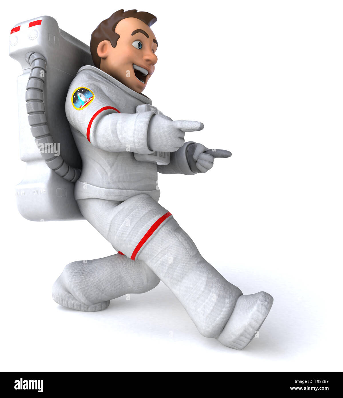 Fun astronaut - 3D Illustration Stock Photo - Alamy