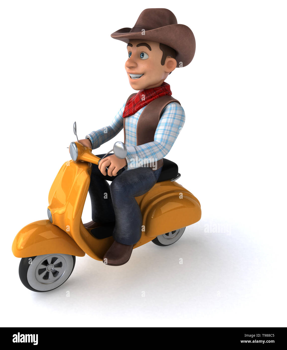 Fun Cowboy - 3D Illustration Stock Photo - Alamy