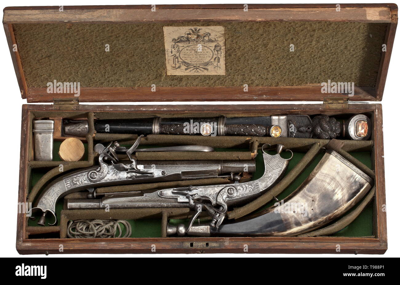 A pair of flintlock pistols of Scottish type, Samuel Brunn, London ...