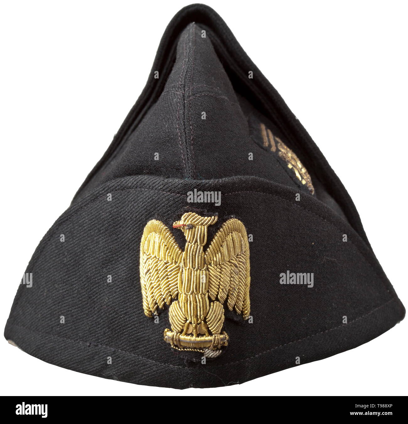 A garrison cap/field cap for a general of the M.V.S.N. Black cotton ...