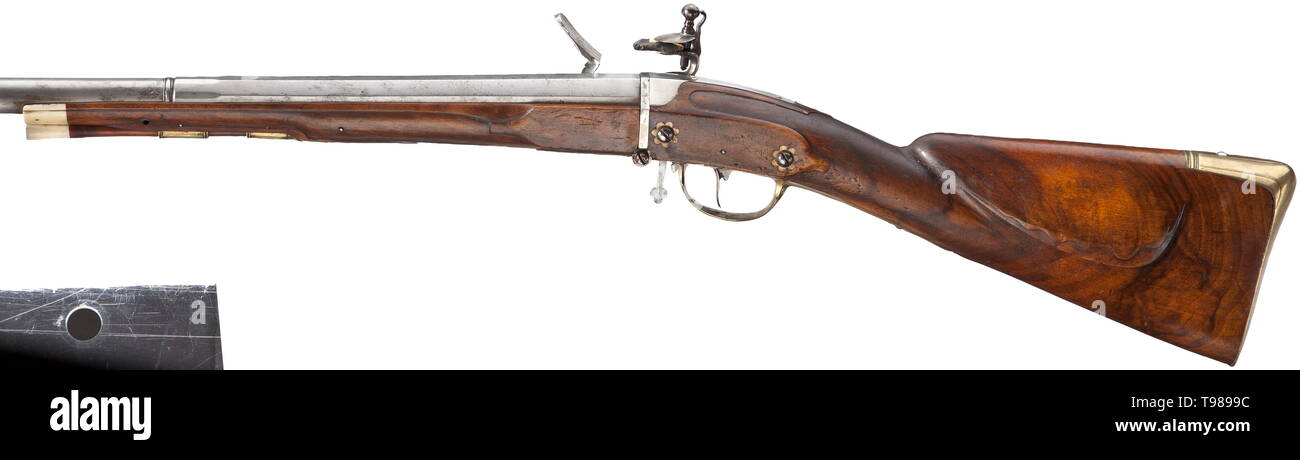 A German(?) breech-loading drop-barrel flintlock shotgun with four ...