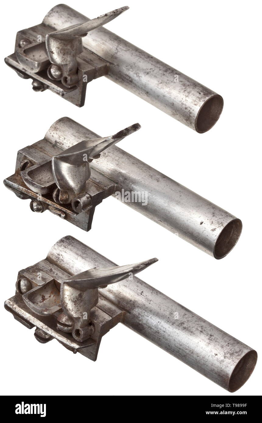 A German(?) breech-loading drop-barrel flintlock shotgun with four ...