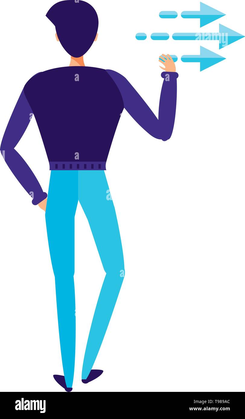 man with arrows direction vector illustration design Stock Vector Image ...