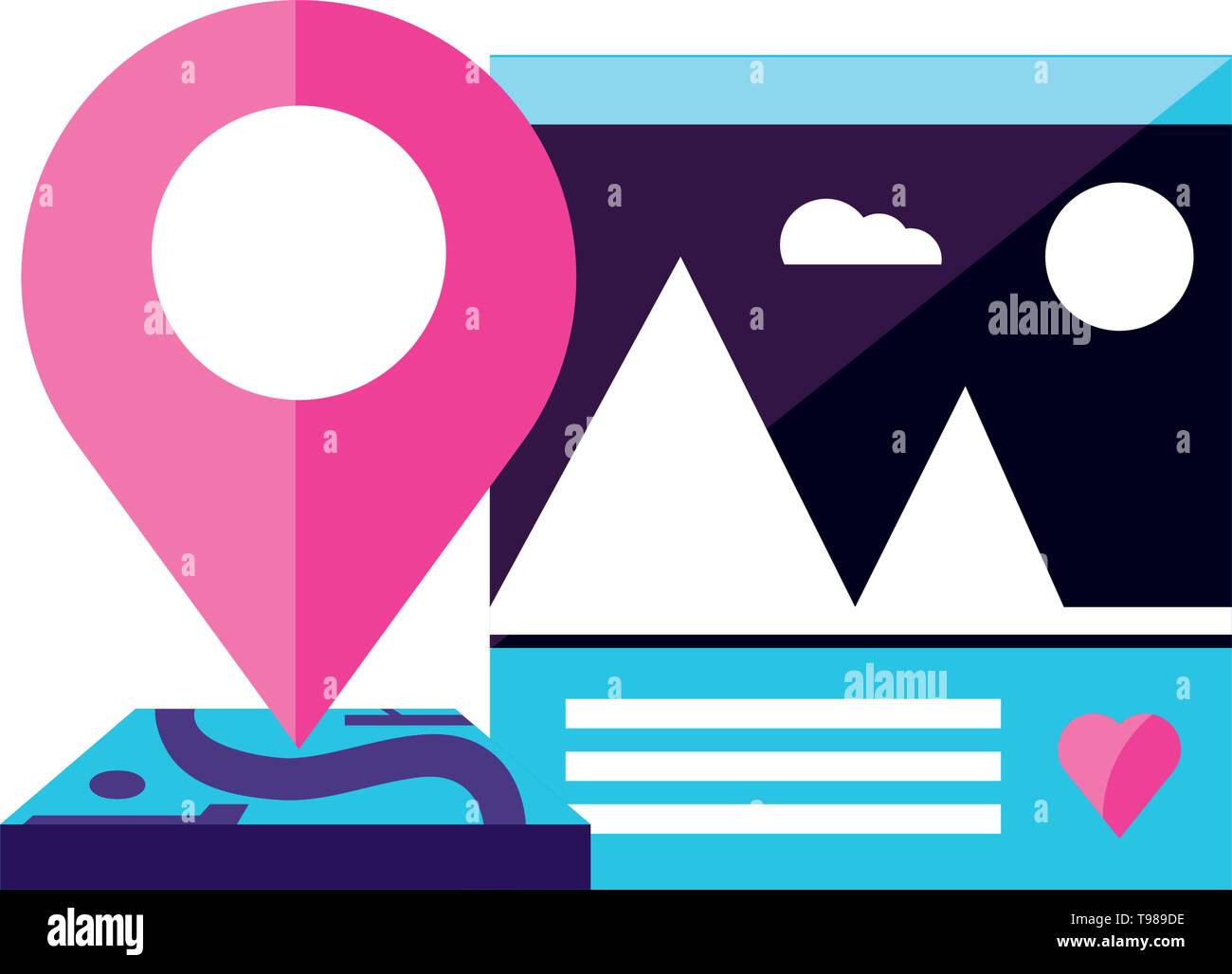 picture file with pin location vector illustration design Stock Vector ...