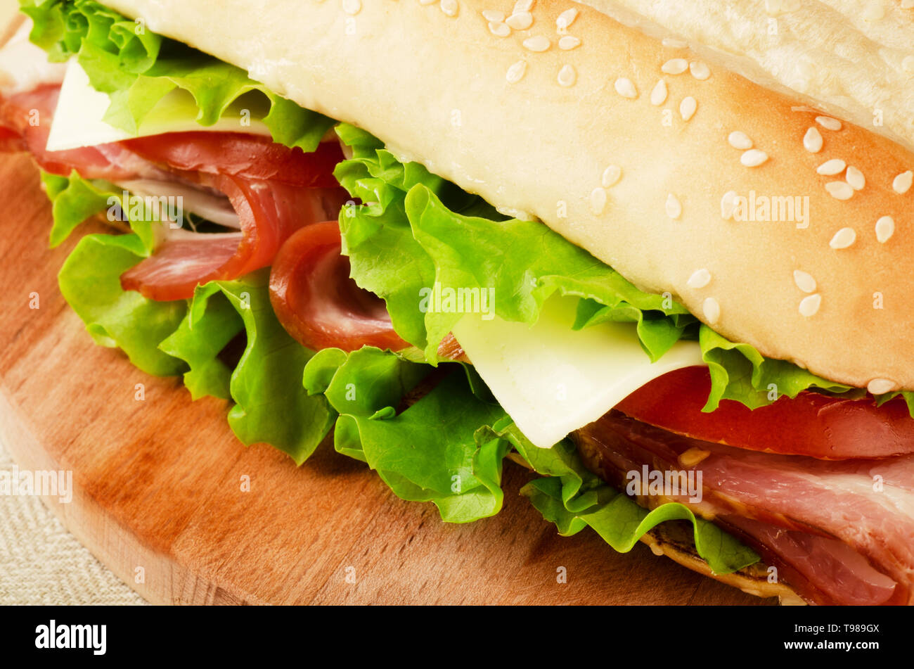 Baguette tomato bacon cheese hi-res stock photography and images - Alamy