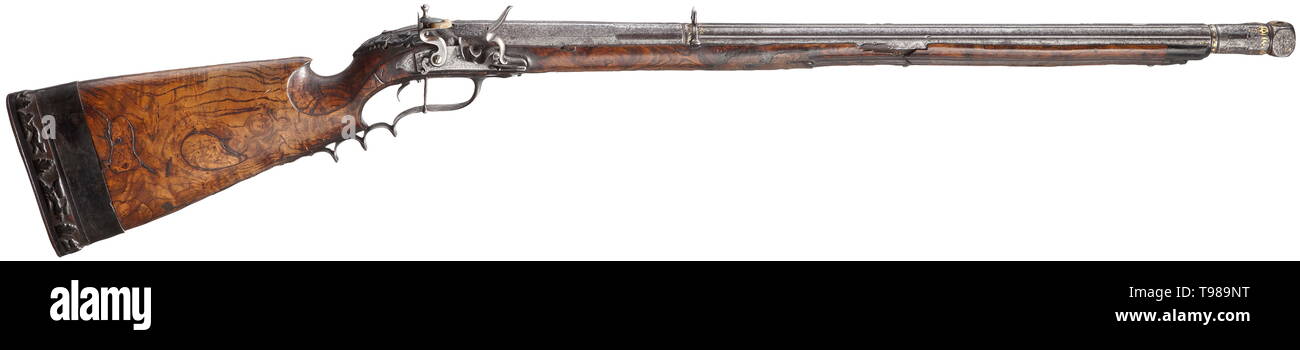 A heavy French target rifle, circa 1835 Two-stage barrel in 18 mm ...