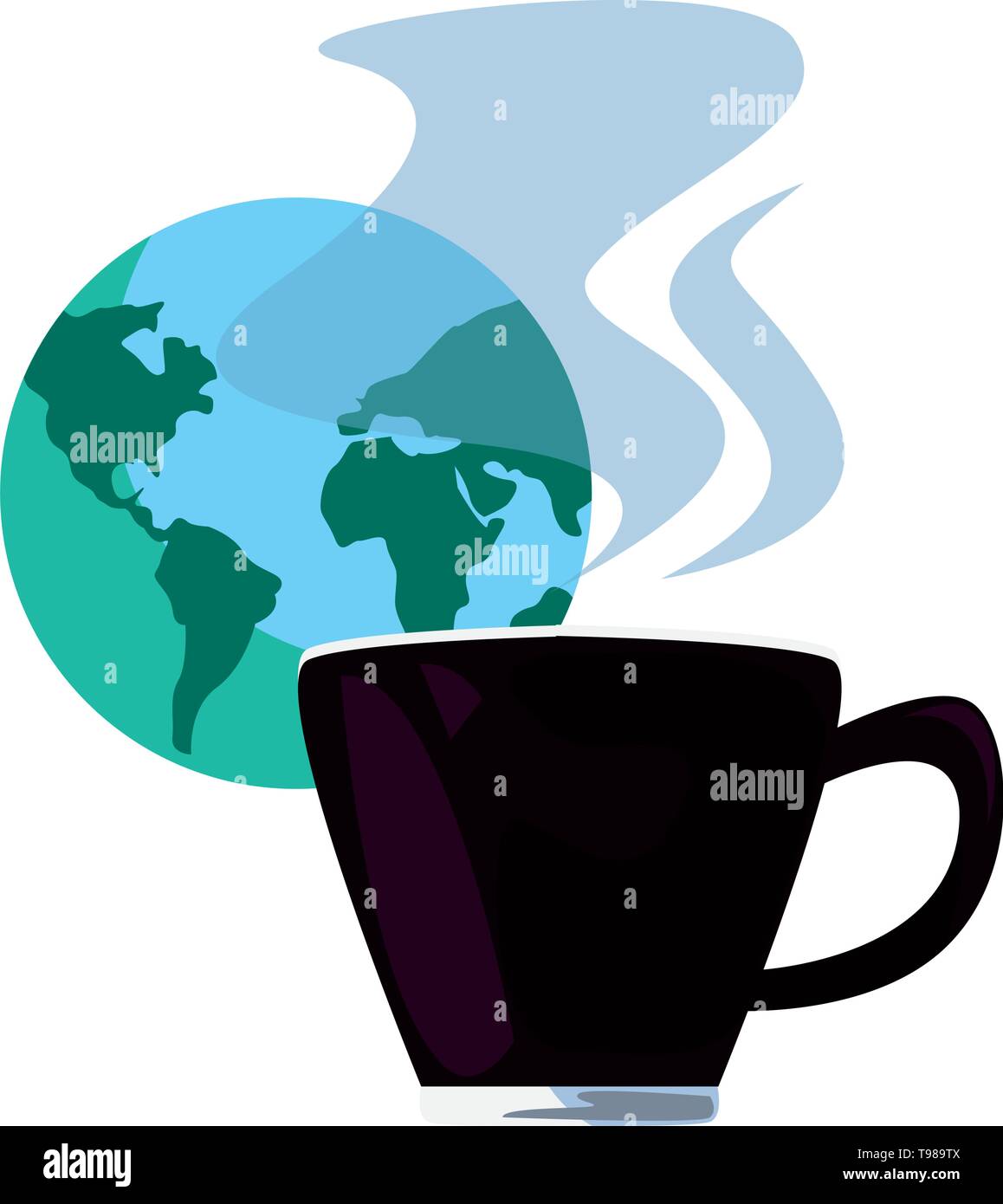 world coffee cup happy fathers day vector illustration Stock Vector ...