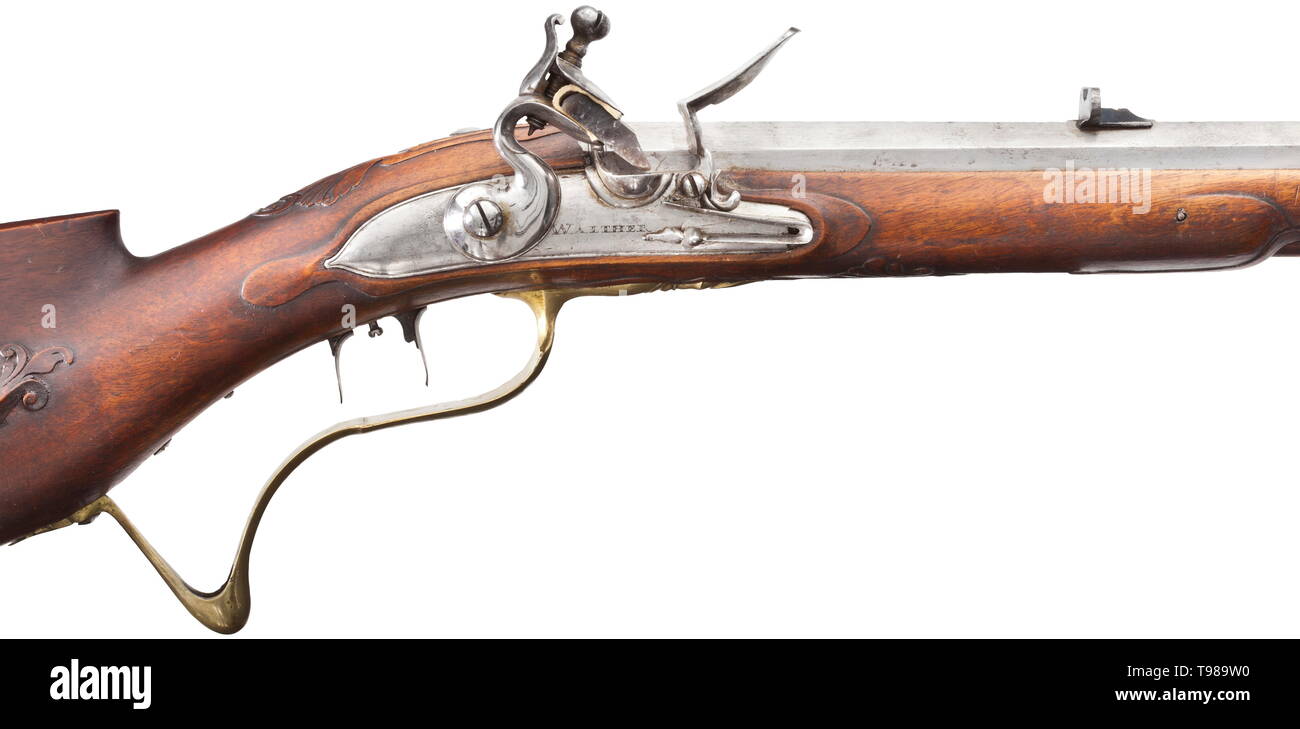 A pair of left-hand flintlock rifles, Z. Walther, Wasungen/Saxony ...
