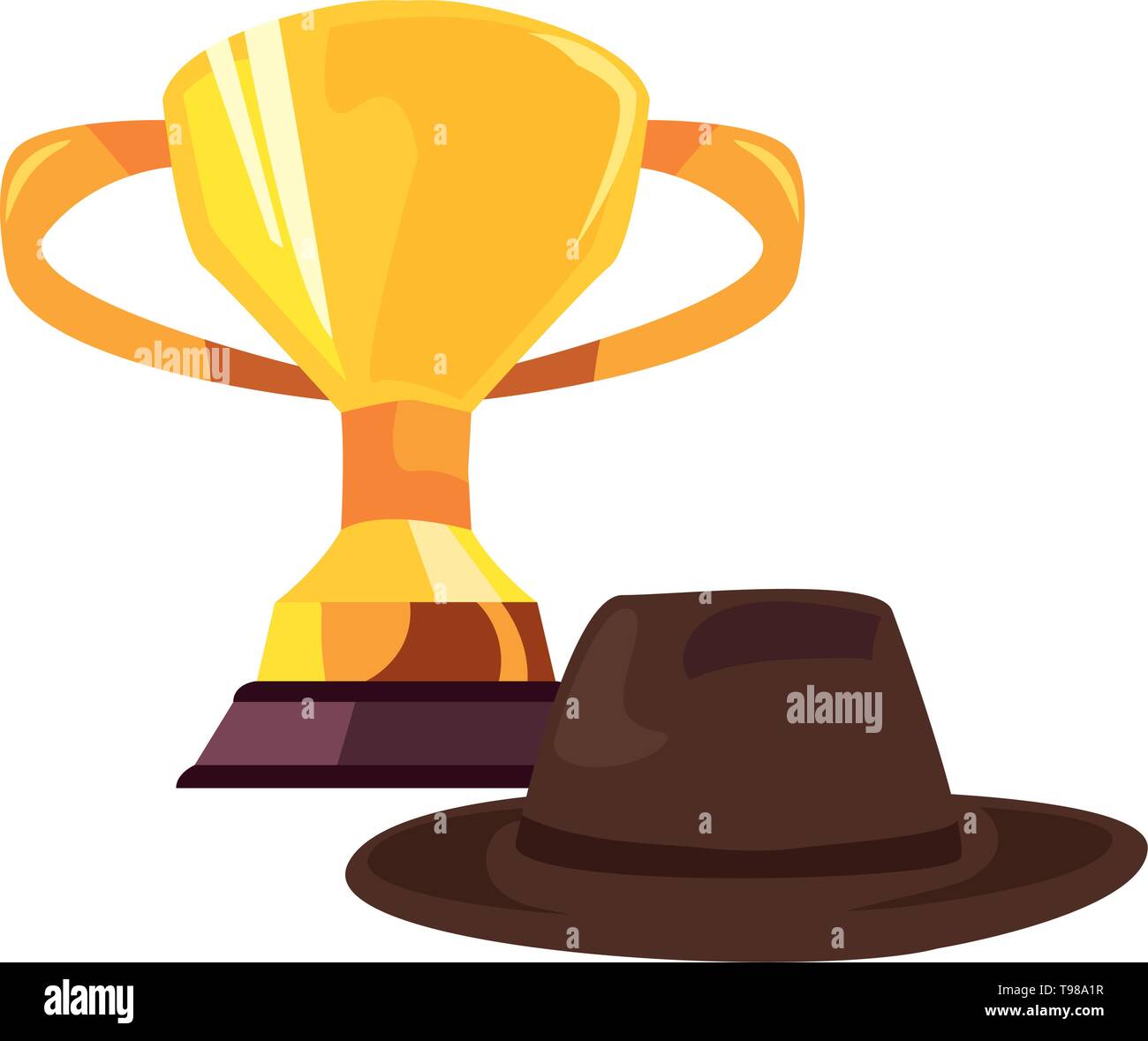 award trophy hat happy fathers day vector illustration Stock Vector ...