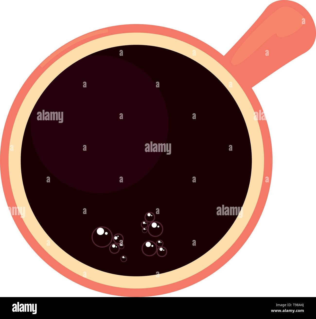 top view coffee cup icon on white background vector illustration Stock ...